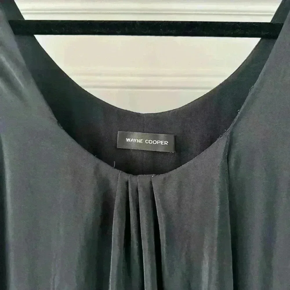 Wayne Cooper | Dresses | Wayne Cooper Silk Black Wrap Dress | Poshmark